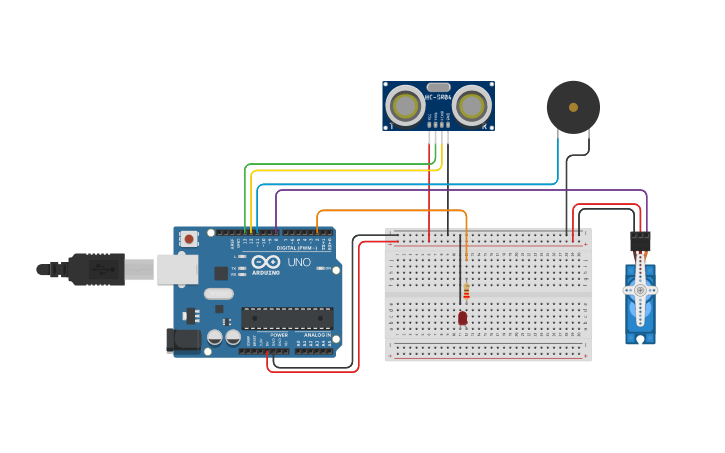 Circuit design RADAR - Tinkercad