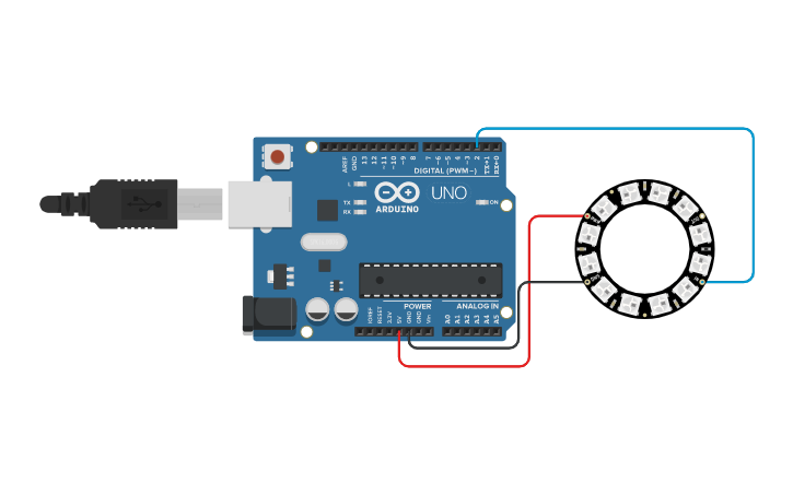 Circuit design Envio do trabalho - Neopixel | Tinkercad