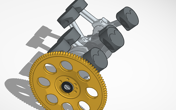 3D design Ls3 Working Crankshaft & Pistons (SimLab) - Tinkercad