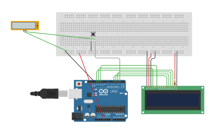 Circuit design Button push counter - Interrupts - Tinkercad Circuit design Button push counter - Interrupts - Tinkercad