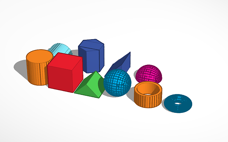 3D design basic shapes made up of 1's | Tinkercad