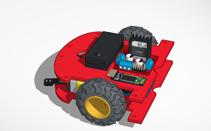3D design Carro robot seguidor de linea - Tinkercad