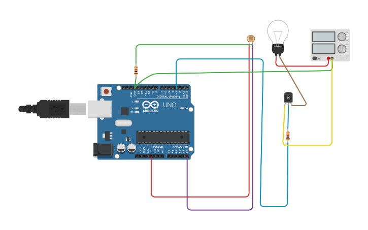 Circuit design Smart Street Light - Tinkercad
