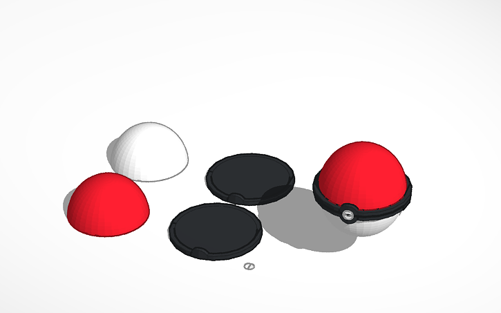 3D design Poke Ball | Tinkercad