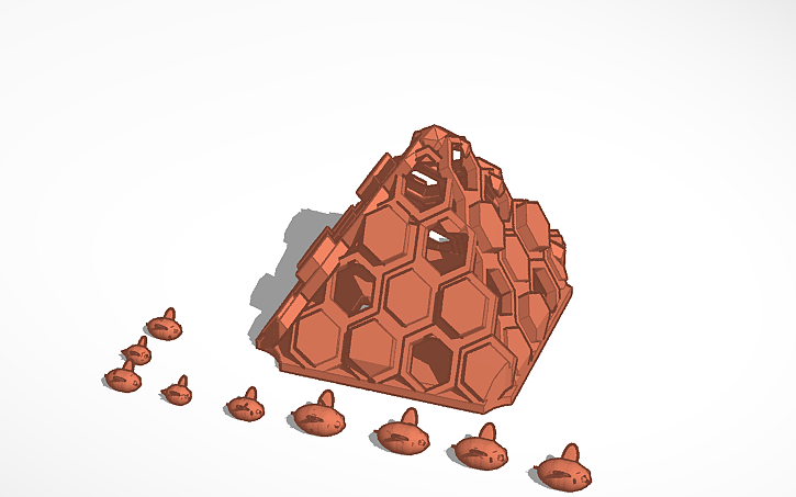 3D design honeycomb w bees | Tinkercad