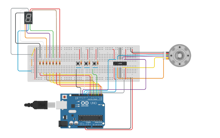 Circuit design Esquema de conexionado ascensor - Tinkercad