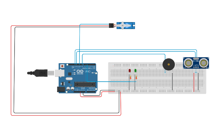 Circuit design Alarm system - Tinkercad
