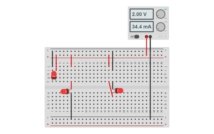 Circuit design BreadBoard - Tinkercad