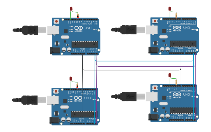 Circuit design I2C-Net | Tinkercad