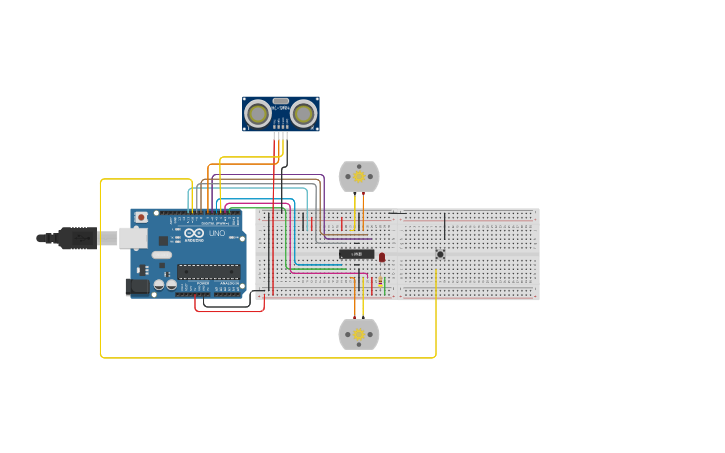 Circuit design Instruction Following Robot - Tinkercad