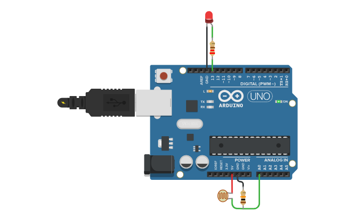 Circuit design photosensor - Tinkercad