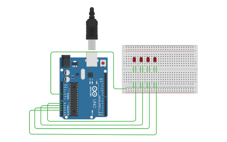 Circuit design LED Intensity - Tinkercad