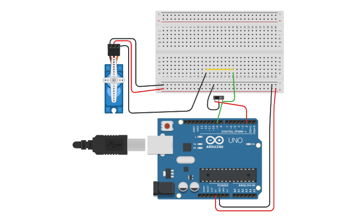 Circuit design USELESS BOX - Tinkercad