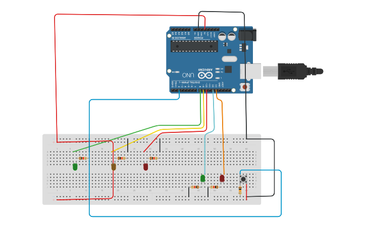 Circuit Design Excercice Des Feux Tinkercad