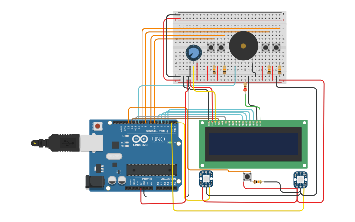 Circuit design Ping Pong - Tinkercad