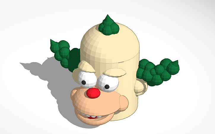 3D design Krusty the clown - Tinkercad