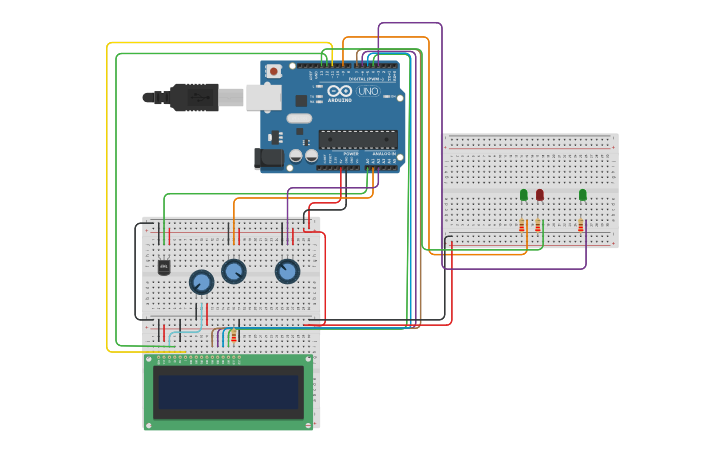 Circuit design Copy of Temperature Indicator - Tinkercad