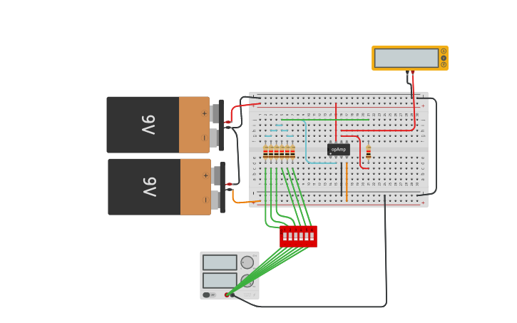 Circuit design 6 Bit DAC - Tinkercad
