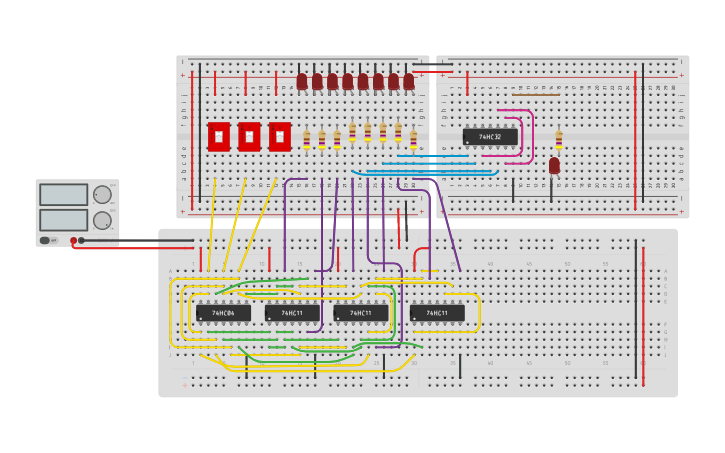Circuit design Circuito decodificador 3 para 8 - Tinkercad Circuit design Circuito decodificador 3 para 8 - Tinkercad