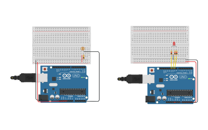 Circuit design LDR | RGB | Tinkercad