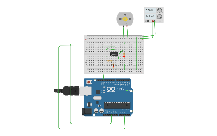 Circuit Design Current Measurement With Dc Motor Tinkercad