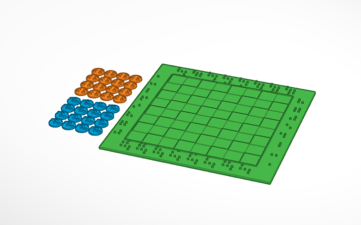 3D design Braille checker set - Tinkercad