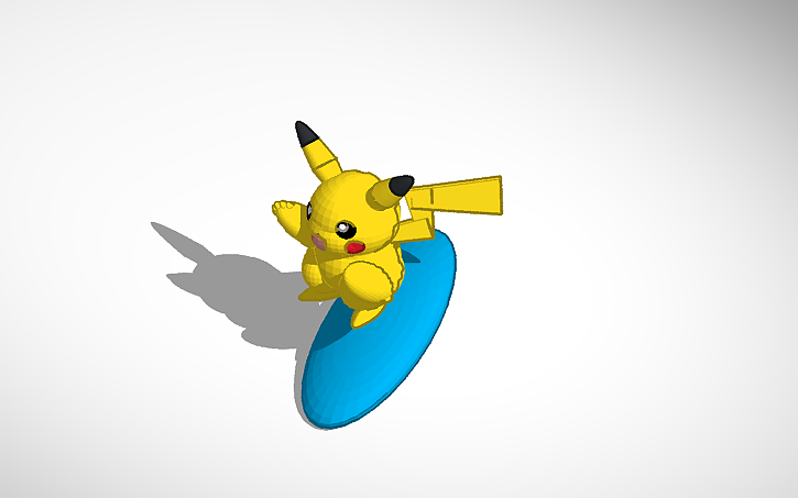 3D design surfing Pikachu | Tinkercad