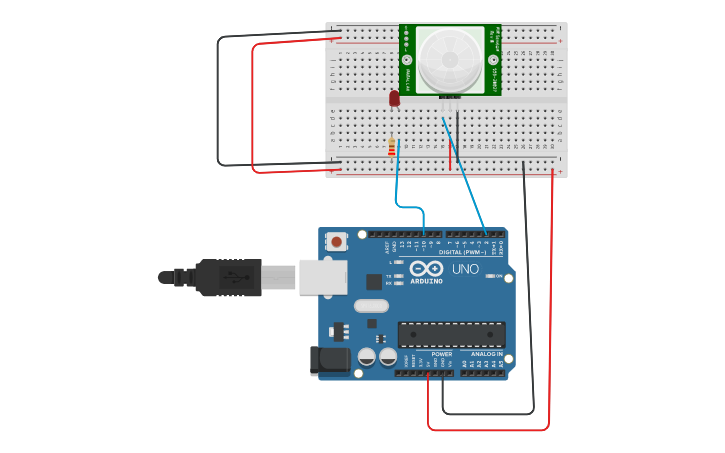 Circuit Design Sensor Pir Tinkercad