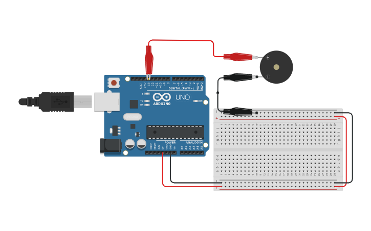 Circuit design SOS con zumbador - Tinkercad