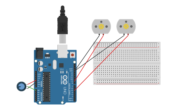 Circuit design DC Motor - Tinkercad