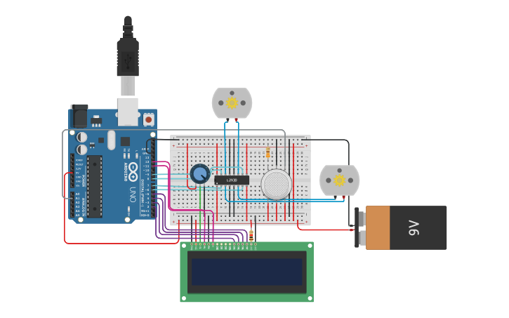 Circuit Design Alcohol Detecting Vehicle Tinkercad