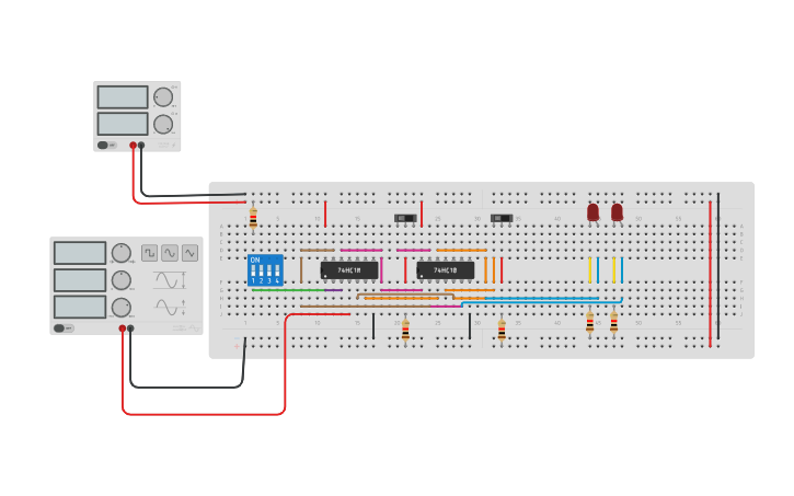 Circuit design T FF USING NAND GATE - Tinkercad