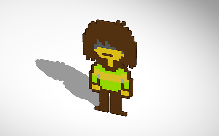 3D design Deltarune - Kris pixel art - Tinkercad