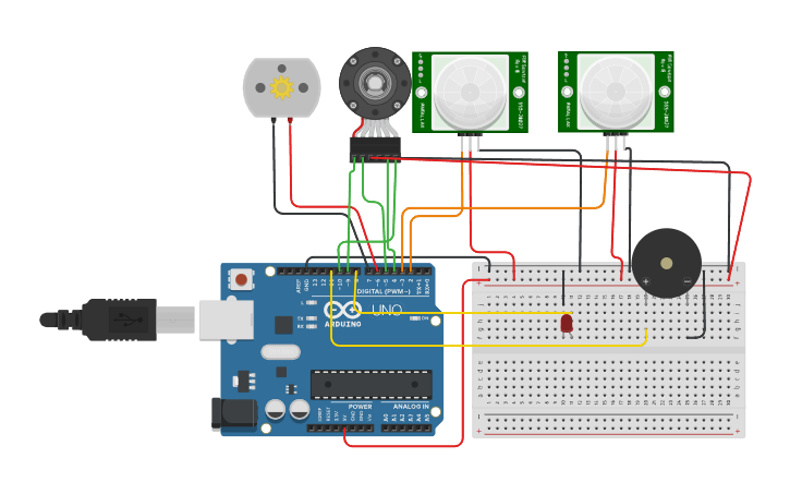 Circuit Design Obstacle Avoidance System Tinkercad