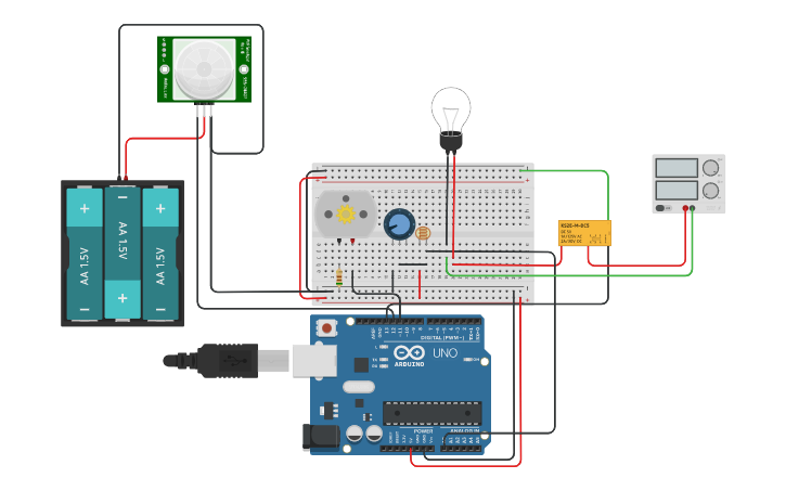 Circuit design Sistema de Iluminação For | Tinkercad