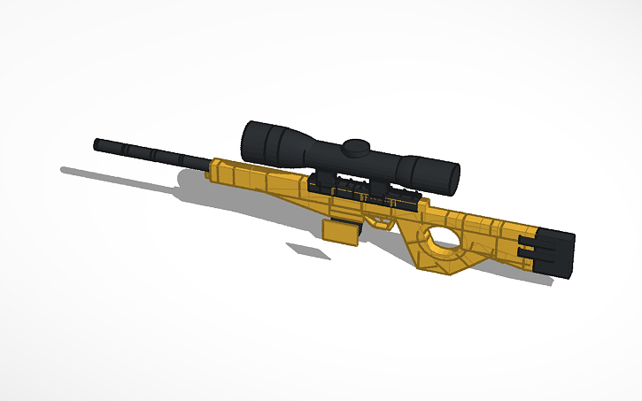 3D design SNIPER silenciado CON BALAS - Tinkercad