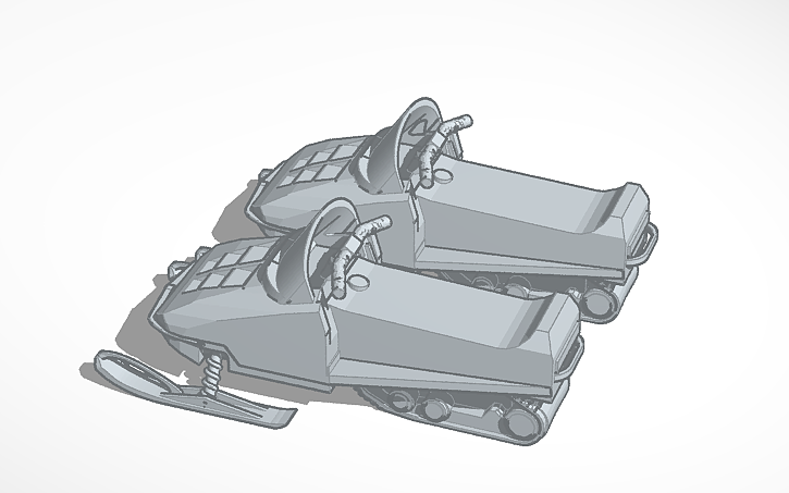3D design 1/64 1995 Polaris Indy 500 snowmobile - Tinkercad