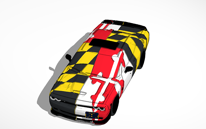 3D design Dodge Challenger Hellcat - Tinkercad