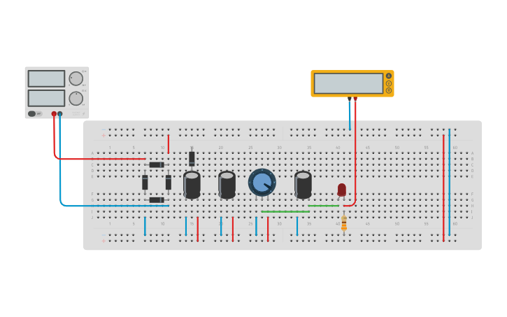 Circuit design fuente variable - Tinkercad