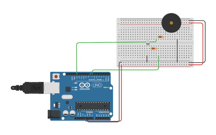 Circuit design timer with alarm - Tinkercad