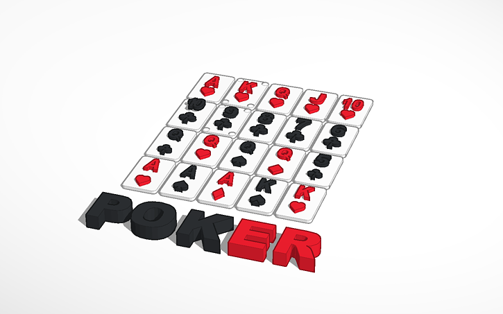 3D design poker hands - Tinkercad