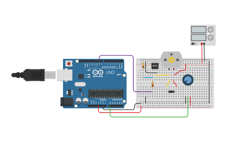 Circuit design Arduino DC Motor Speed Control - Tinkercad