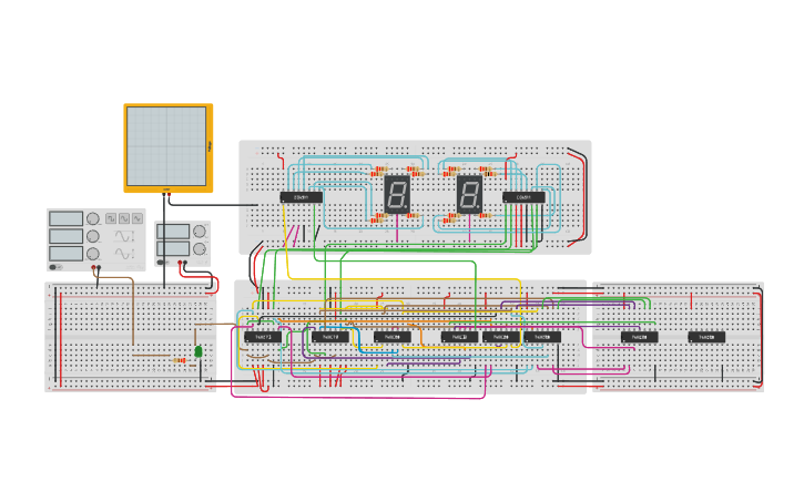 Circuit design Contador de 3 en 3 con Flip-Flops JK - Tinkercad