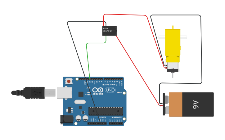 Circuit design motor with relay(5) - Tinkercad