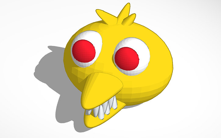 3D design five nights at feddy's Chica head - Tinkercad