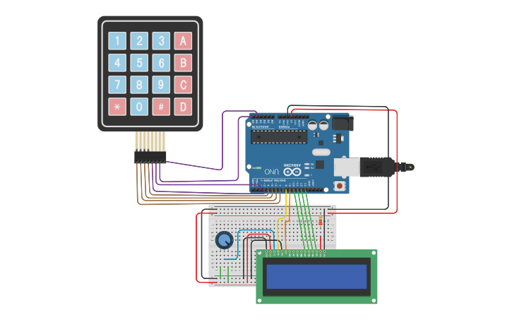 Circuit design calculadora - Tinkercad