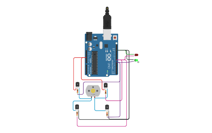 Circuit design Arduino H Bridge - Tinkercad