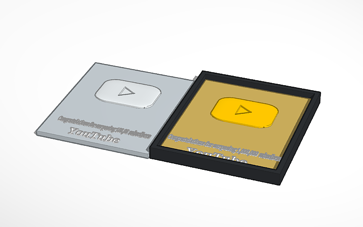 3D design Youtube Play Button - Tinkercad