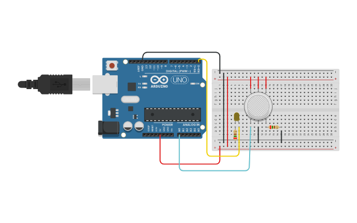 Circuit design Sensor de fuego - Tinkercad