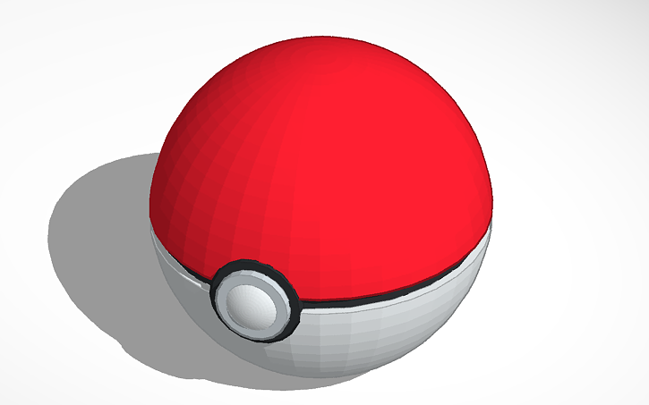 3D design Pokeball With Hinge - Tinkercad